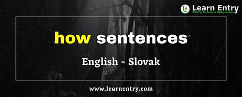 How sentences in Slovak and English - Learn Entry