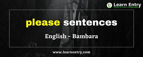 Please sentences in Bambara and English - Learn Entry