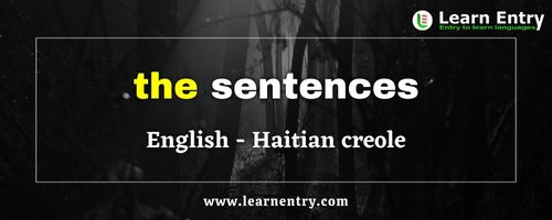 The sentences in Haitian creole and English - Learn Entry