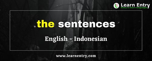 The sentences in Indonesian and English - Learn Entry