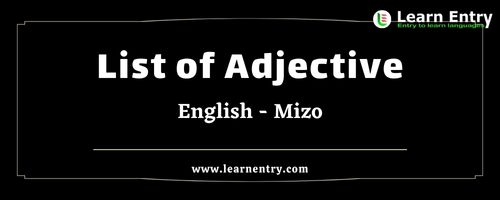List of Adjectives in Mizo and English - Learn Entry