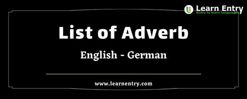 List of Adverbs in German and English - Learn Entry