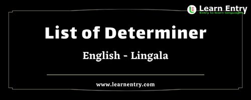 List of Determiner words in Lingala and English - Learn Entry