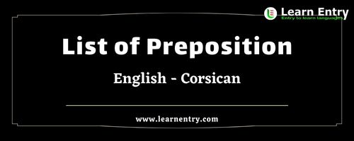 List of Prepositions in Corsican and English - Learn Entry