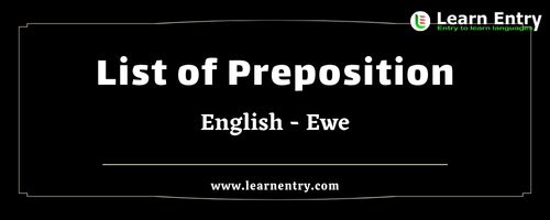 List of Prepositions in Ewe and English - Learn Entry