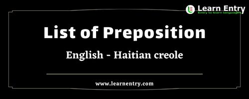 List of Prepositions in Haitian creole and English - Learn Entry