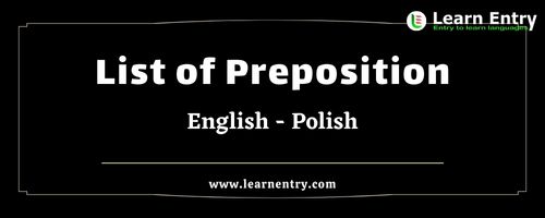 List of Prepositions in Polish and English - Learn Entry