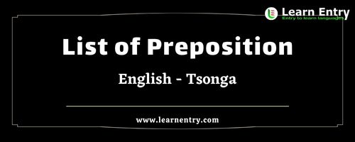 List of Prepositions in Tsonga and English - Learn Entry