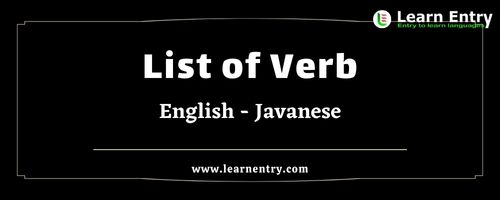 List of Verbs in Javanese and English - Learn Entry