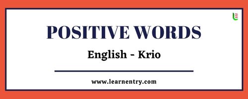 List of Positive words in Krio and English - Learn Entry