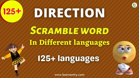 Direction word scramble in different Languages - Learn Entry