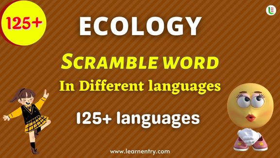 Ecology word scramble in different Languages - Learn Entry
