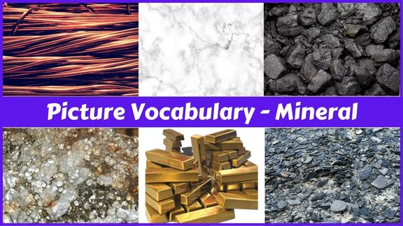 Minerals names with pictures in English - Learn Entry