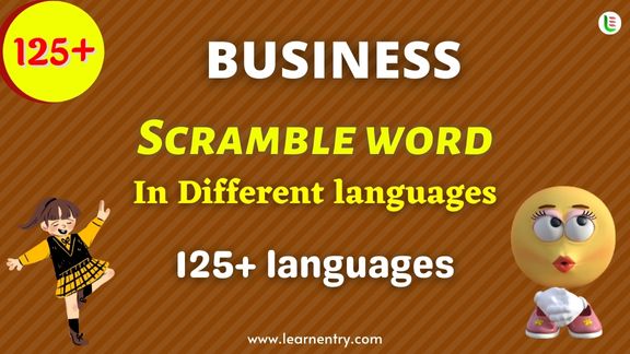 Business word scramble in different Languages - Learn Entry