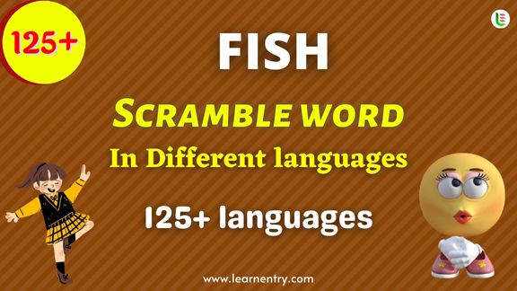 Fish word scramble in different Languages - Learn Entry