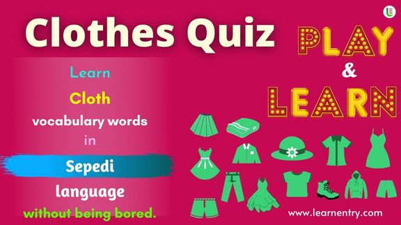 Cloth quiz in Sepedi - Learn Entry