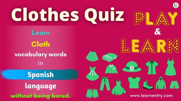 Cloth quiz in Spanish - Learn Entry