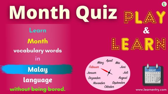 Month quiz in Malay - Learn Entry