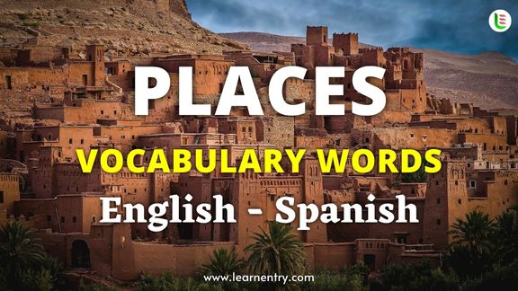 Places vocabulary words in Spanish and English - Common Spanish Vocabulary